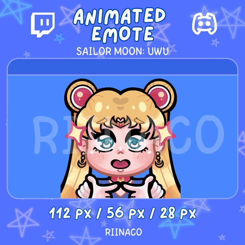 Sailor Moon Usagi Uwu / Premade Twitch Discord Animated Emote / Instant ...