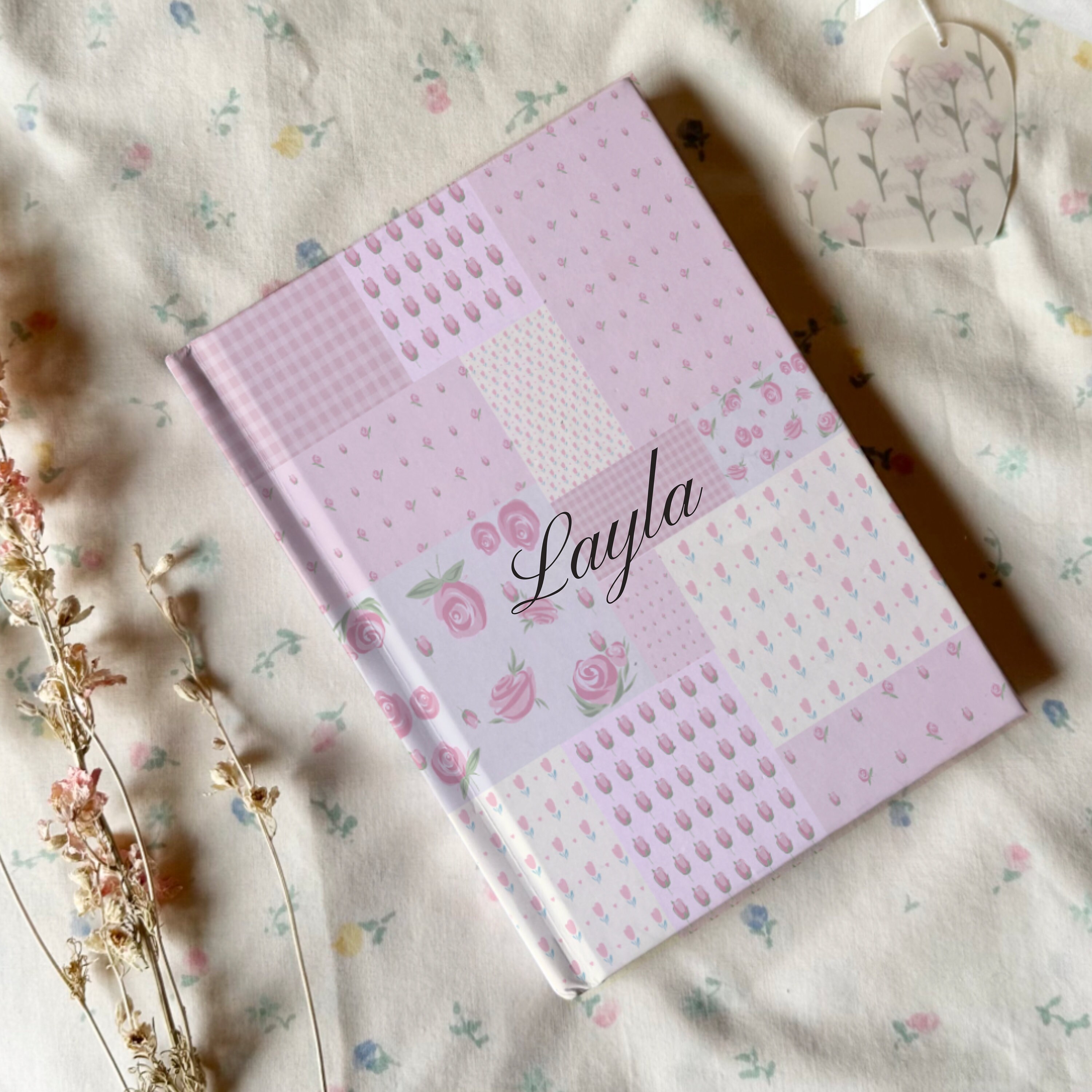 Personalized Coquette Quilt Journal Grandma Core Notebook Cursive Name ...