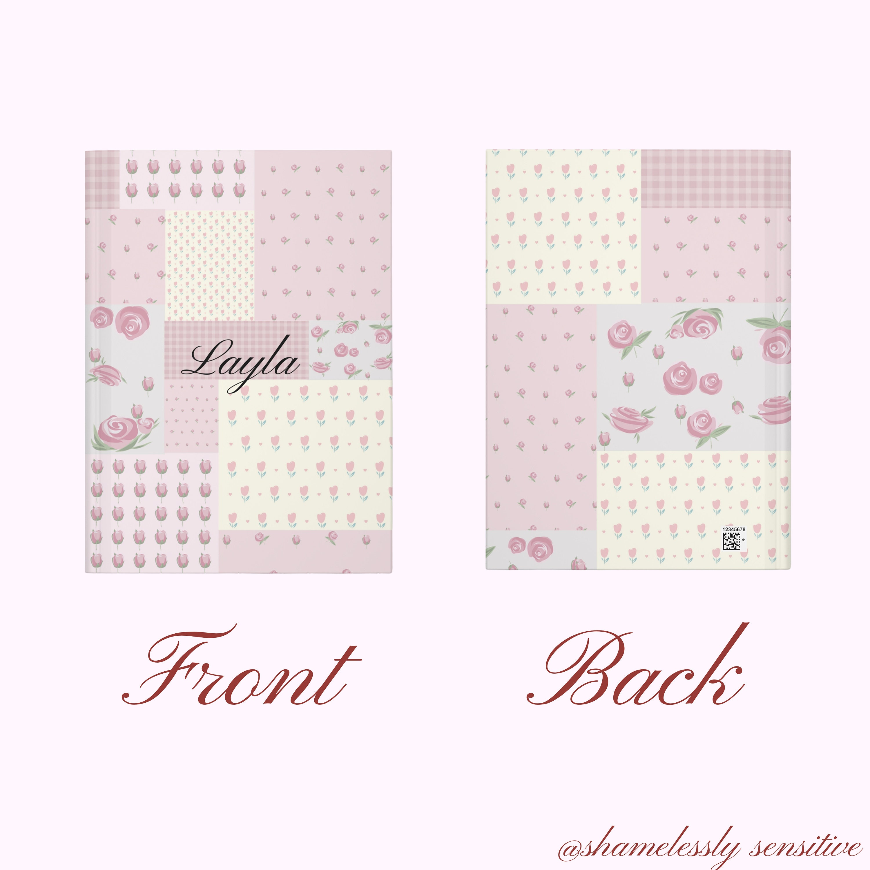 Personalized Coquette Quilt Journal Grandma Core Notebook Cursive Name ...