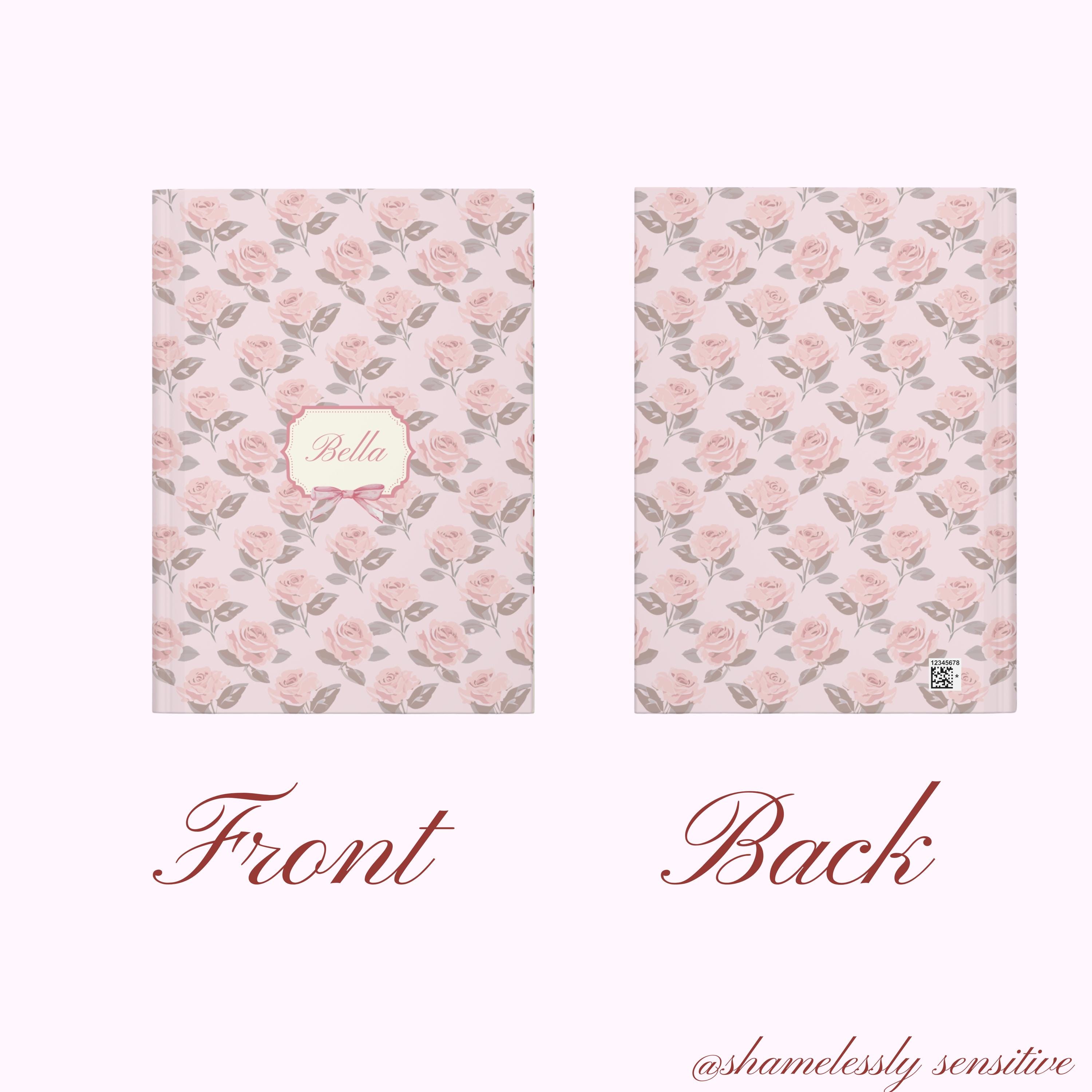 Personalized Coquette Journal Floral Notebook Cursive Name Custom ...