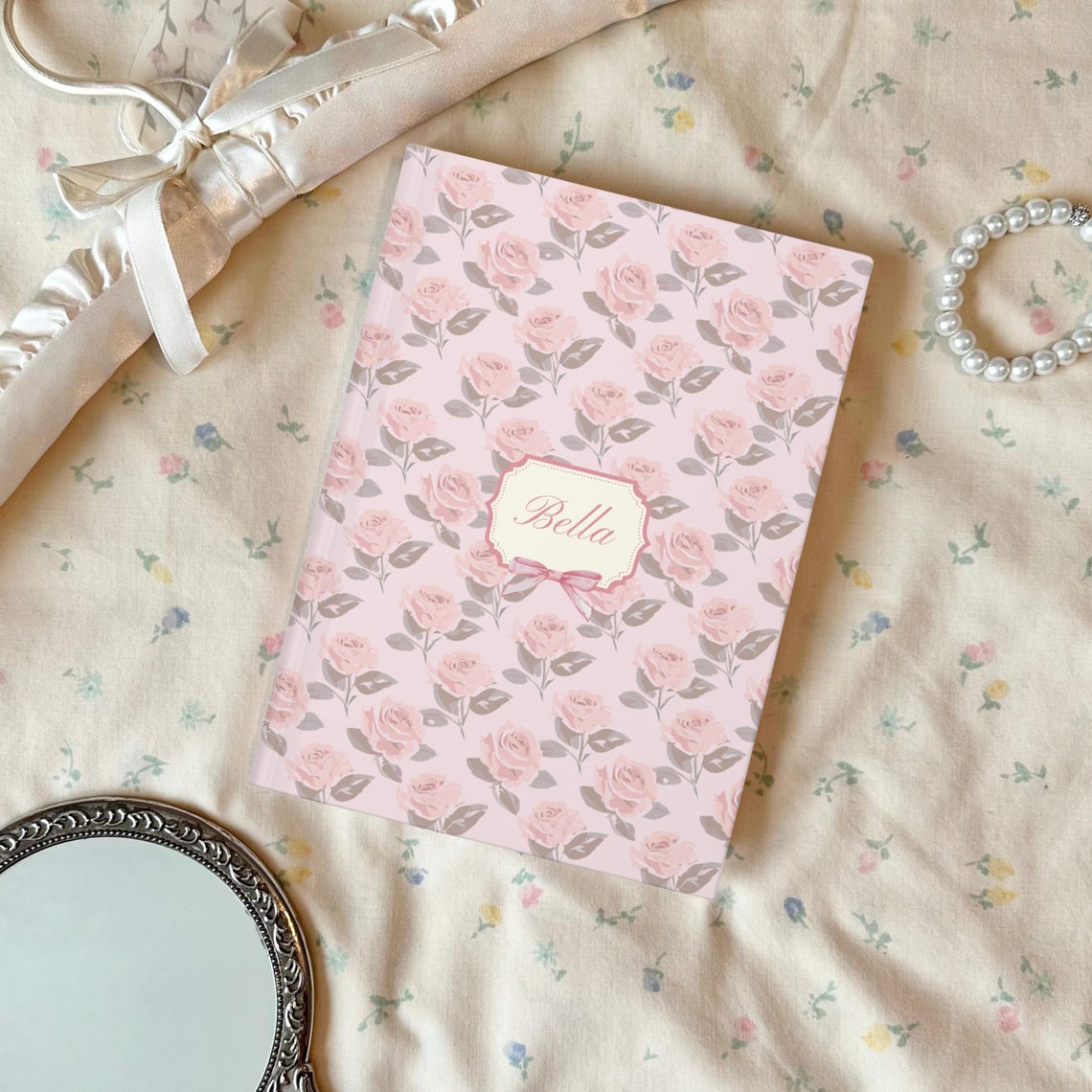 Personalized Coquette Journal Floral Notebook Cursive Name Custom ...