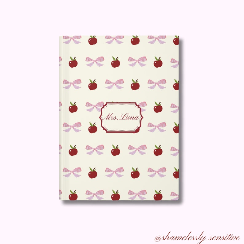 Personalized Coquette Teacher Notebook Aesthetic Coquette Educator ...