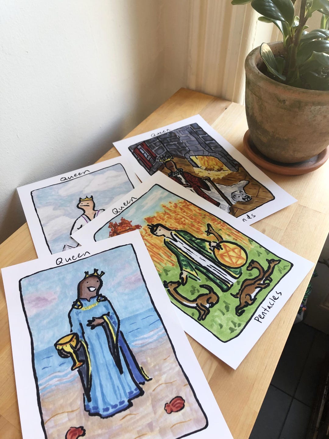 Queen Prints: Wands, Cups, Swords, Pentacles (6x9) - Etsy