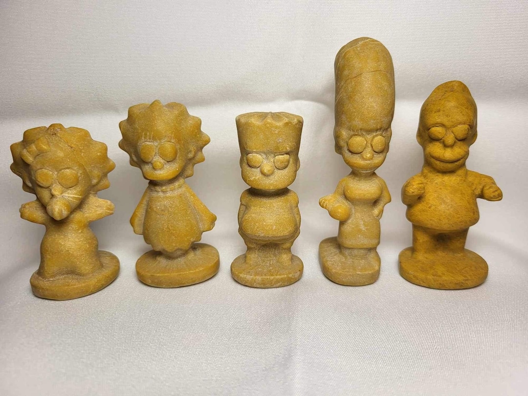 Yellow Jade Crystal Simpsons Character Carvings Cartoon Character ...