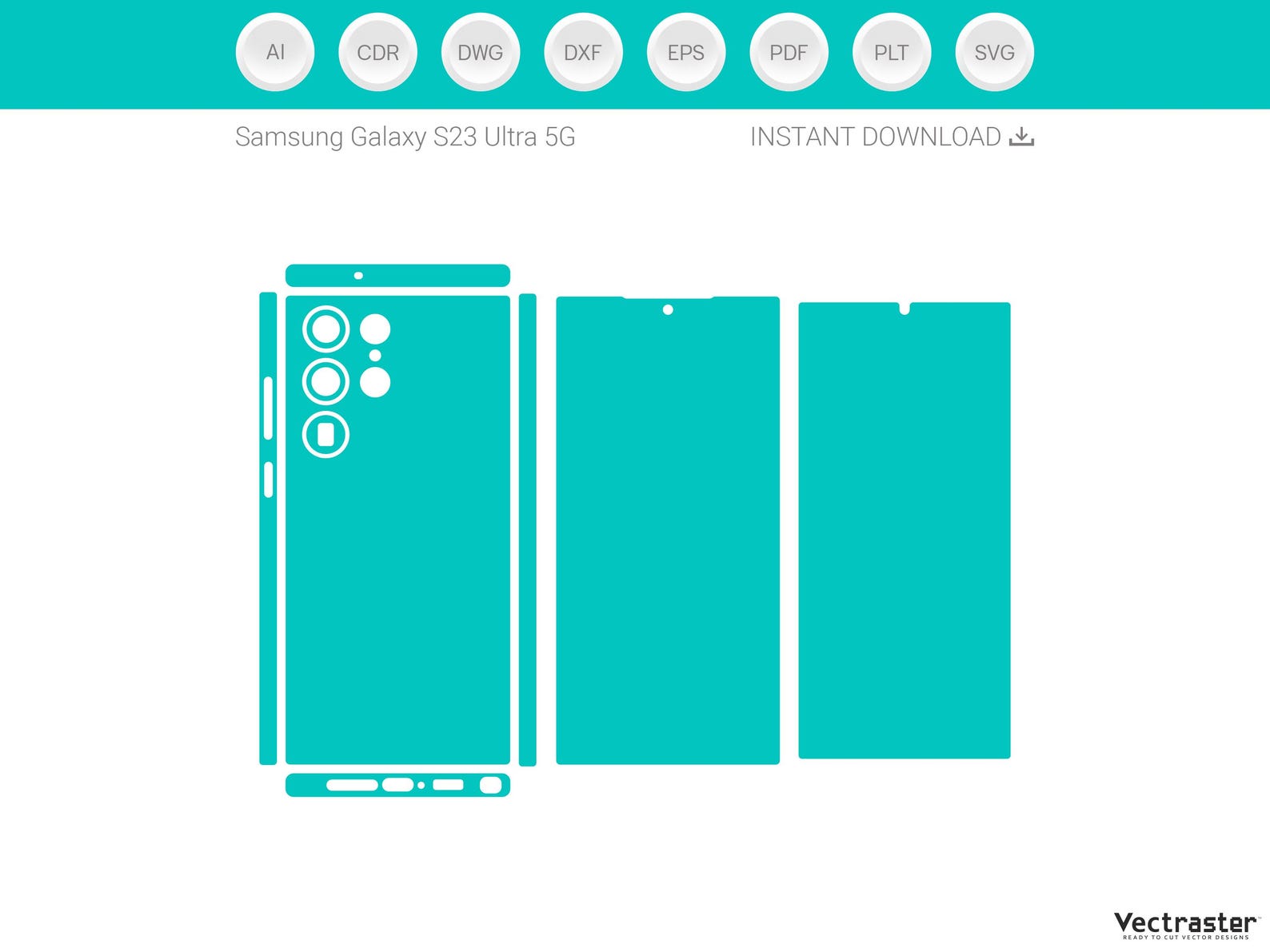 Samsung Galaxy S23 Ultra 5G - Vector Cut File for Vinyl Wrapping ...