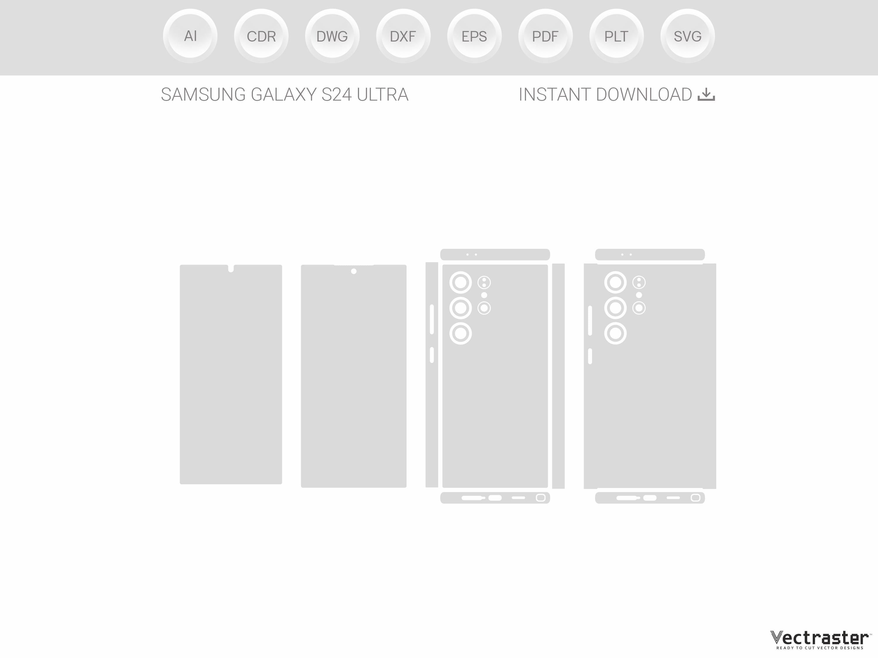 Samsung Galaxy S24 Ultra Vector Cut File for Vinyl Wrapping ...