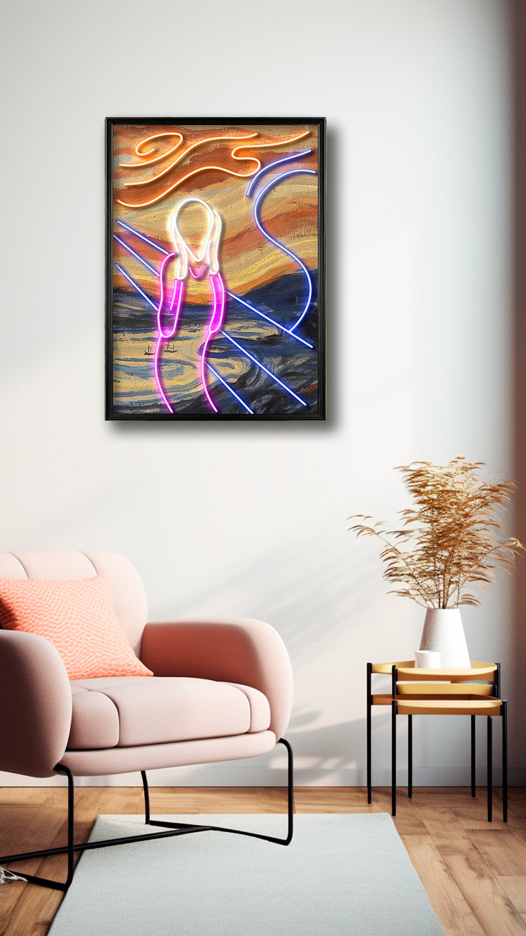 Neon Paintings L the Scream Edvard Munch | Painting | Neon Decorations ...