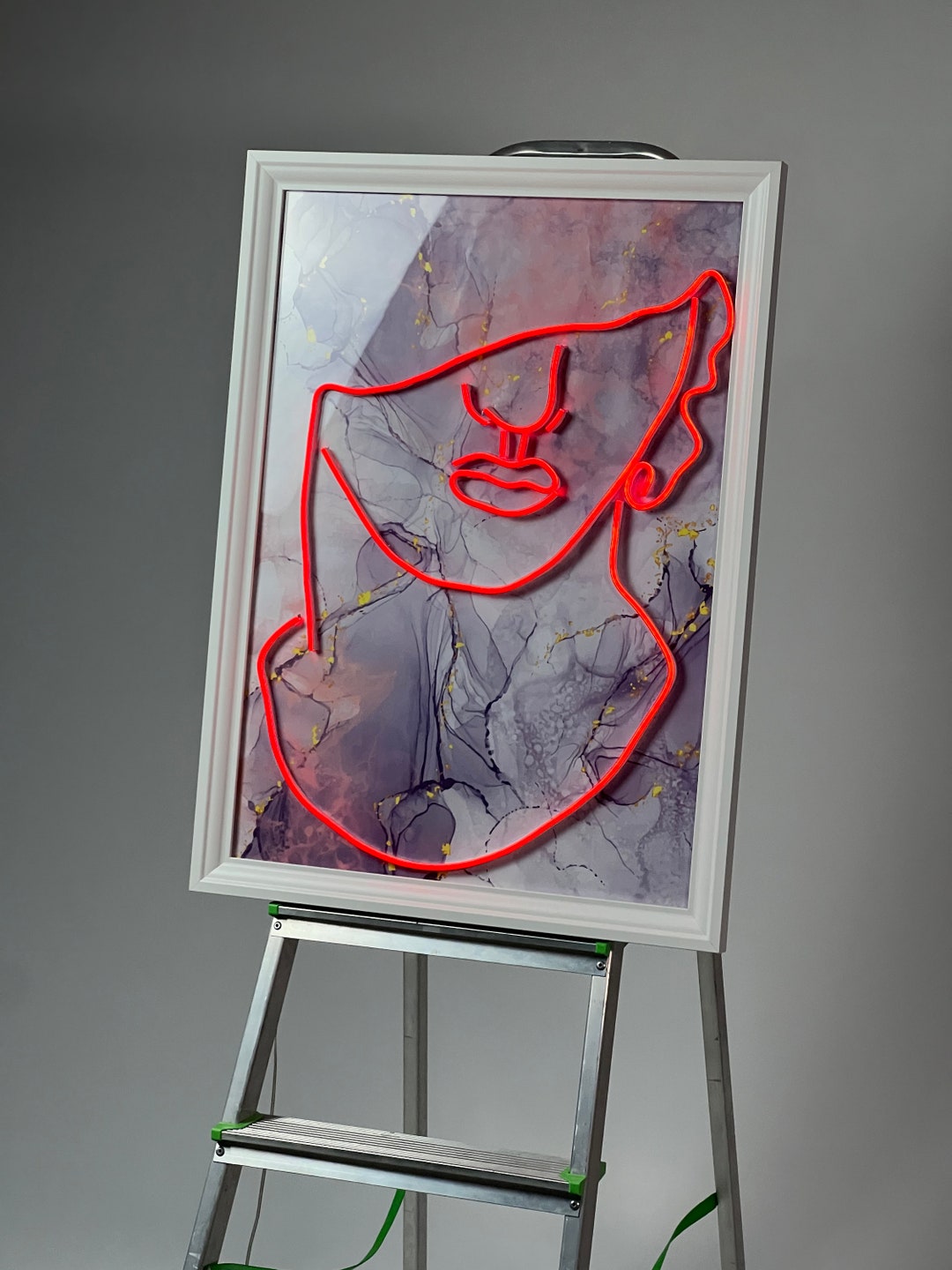 Michelangelo's David in Neon: A Contemporary Artwork for Modern Homes ...