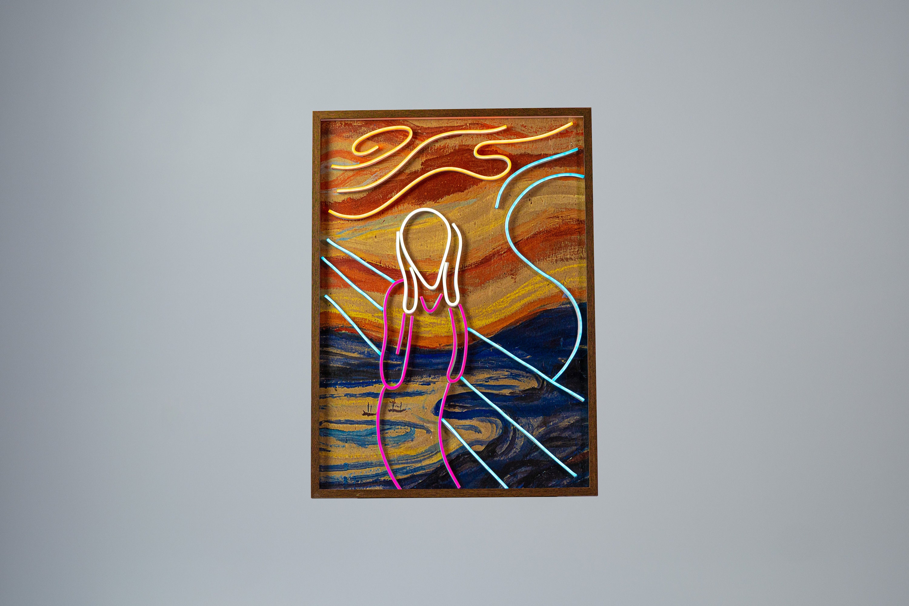 Neon Paintings L the Scream Edvard Munch | Painting | Neon Decorations ...