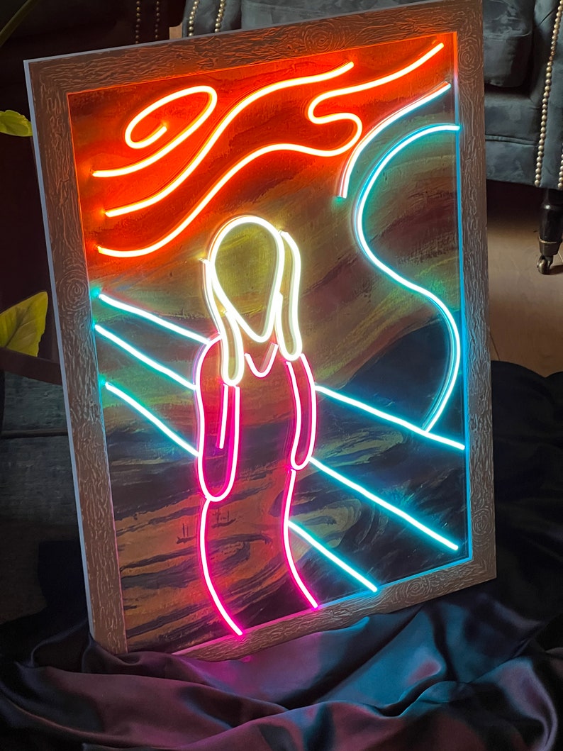 Neon Paintings L the Scream Edvard Munch | Painting | Neon Decorations ...