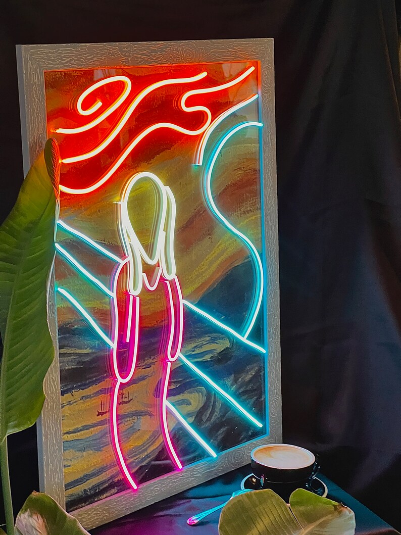 Neon Paintings L the Scream Edvard Munch | Painting | Neon Decorations ...