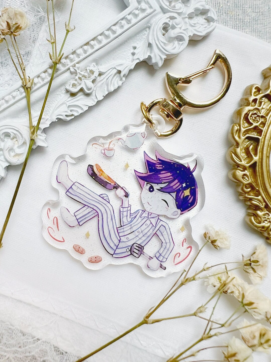 Hero Keychain | OMORI | 2 Inch Glitter Epoxy Charm - Etsy