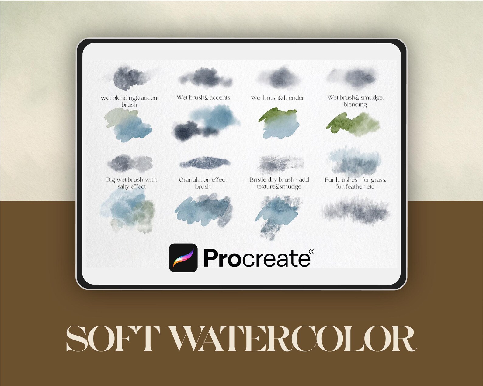 Soft Watercolor Procreate Brushes. Procreate Watercolor Bundle ...