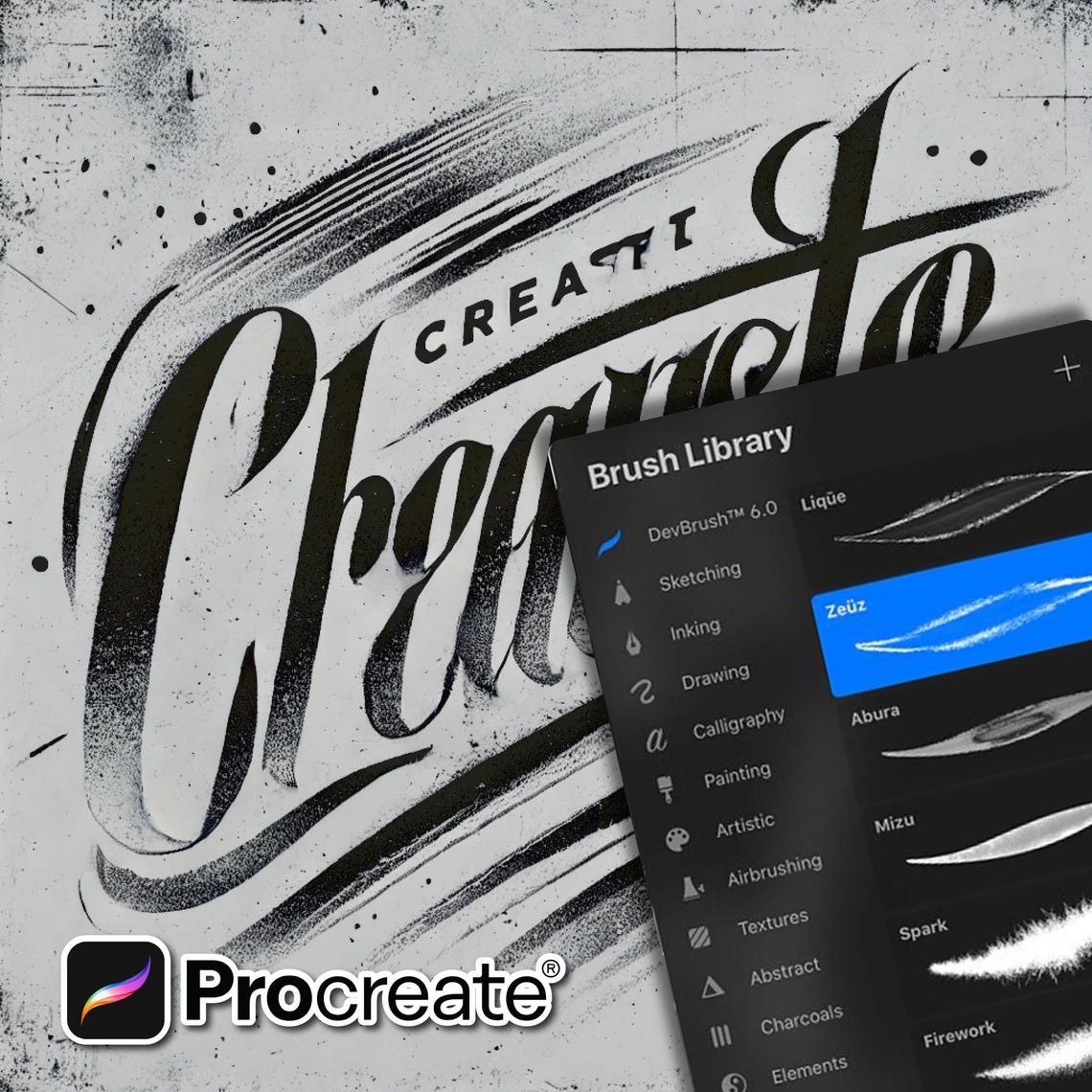 Dev Brush 6.0 for Procreate, Procreate Brushes, Brush Pack, Calligraphy Brushes, 35 Procreate 5 ...