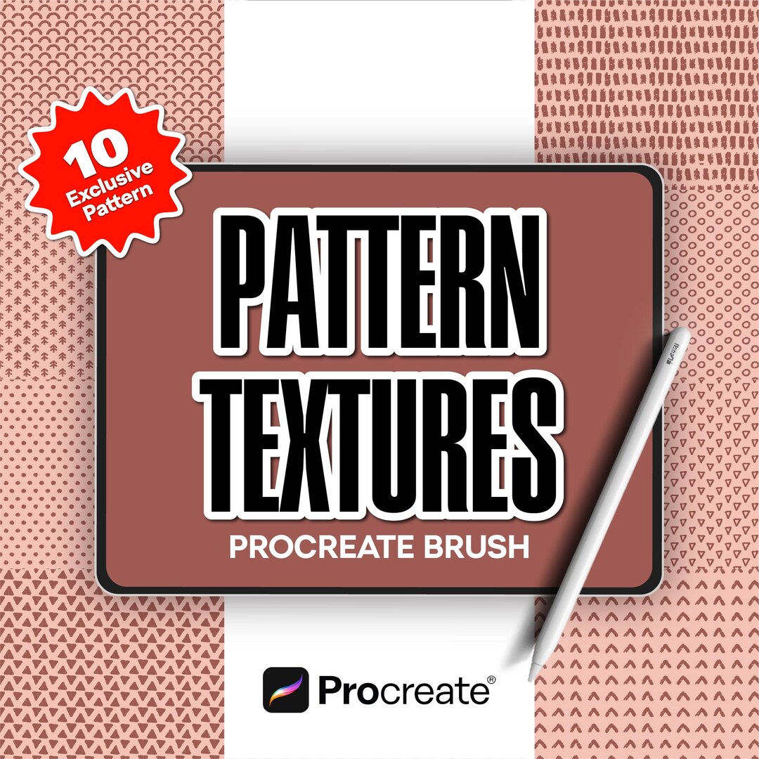 Procreate Texture Brushes: Digital Art Pattern Brush Set (.brushset) - Etsy
