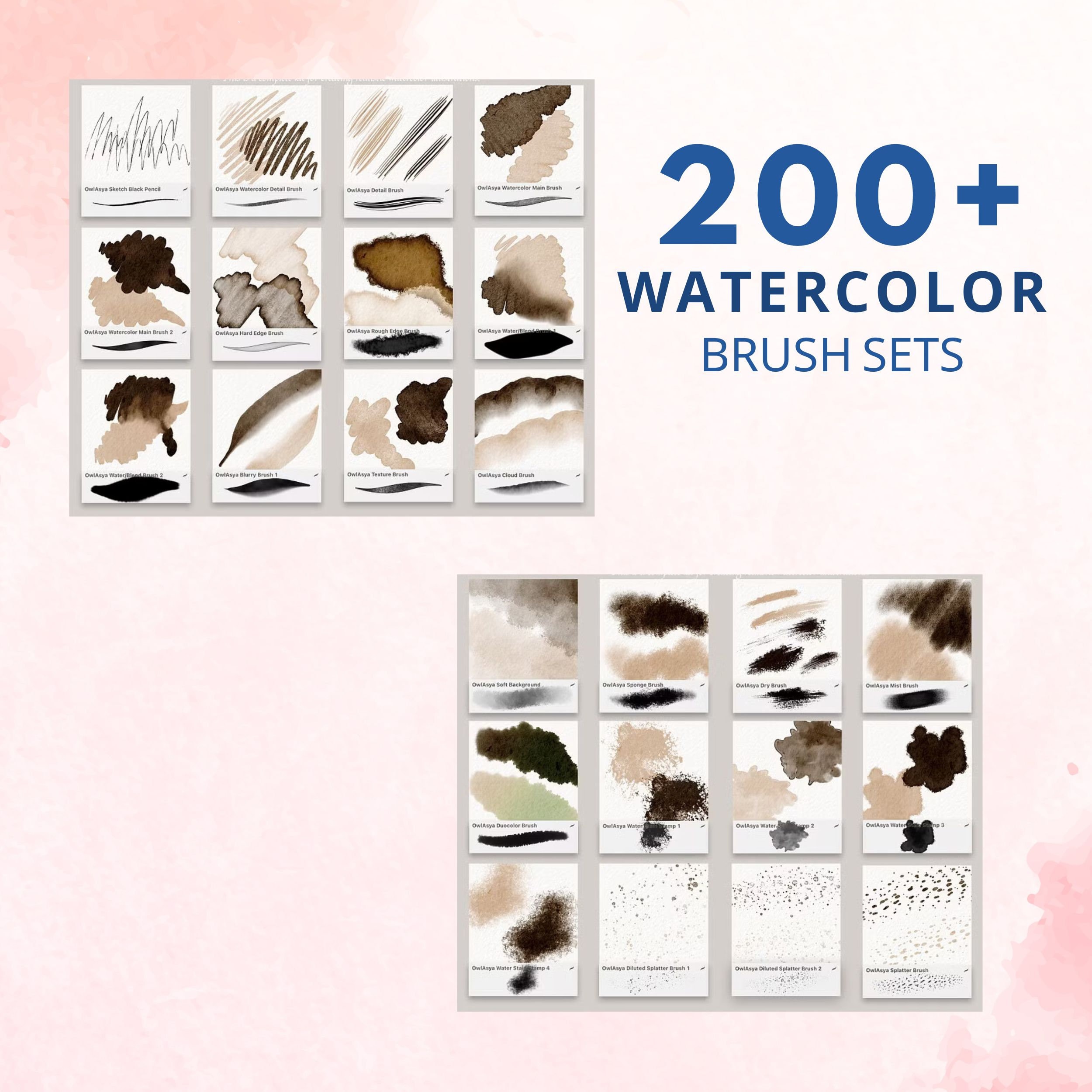 Ultimate Watercolor Brush Set for Procreate | 200+ Premium Brushes for ...