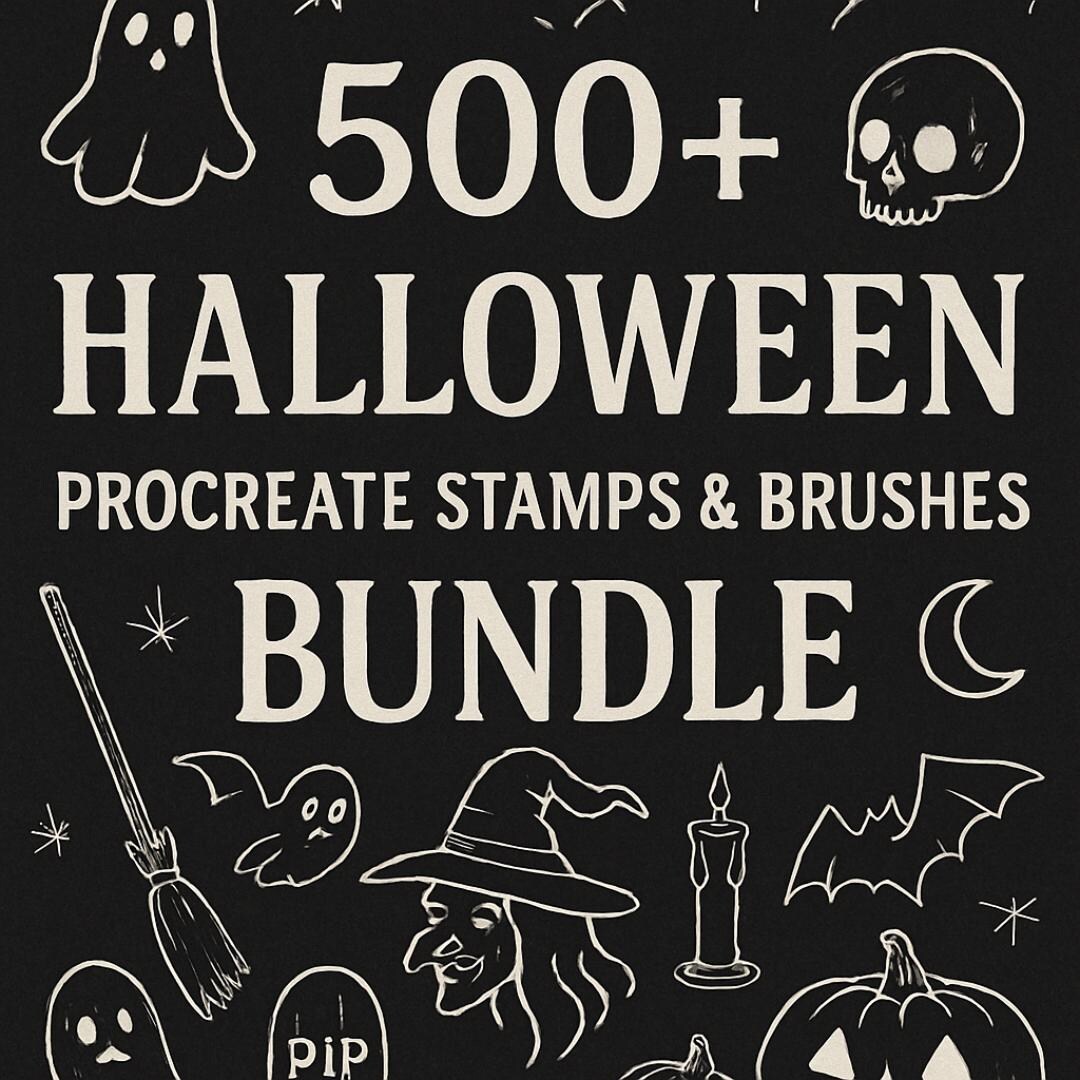 Halloween Procreate Stamps and Brushes Bundle: 500+ Spooky Art Assets ...
