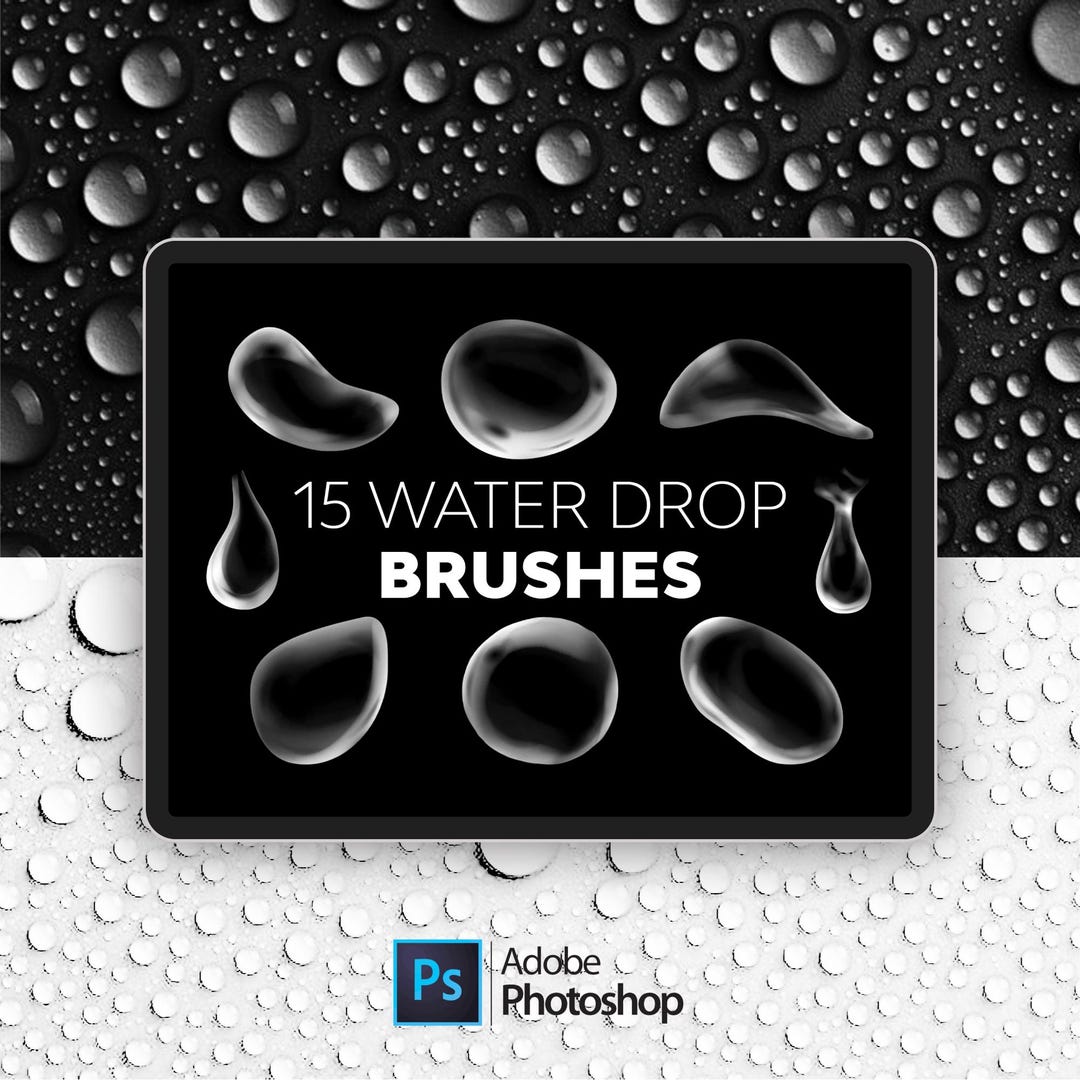 15 Water Drop Procreate Brushes: Realistic Splash Effects (.brushset ...