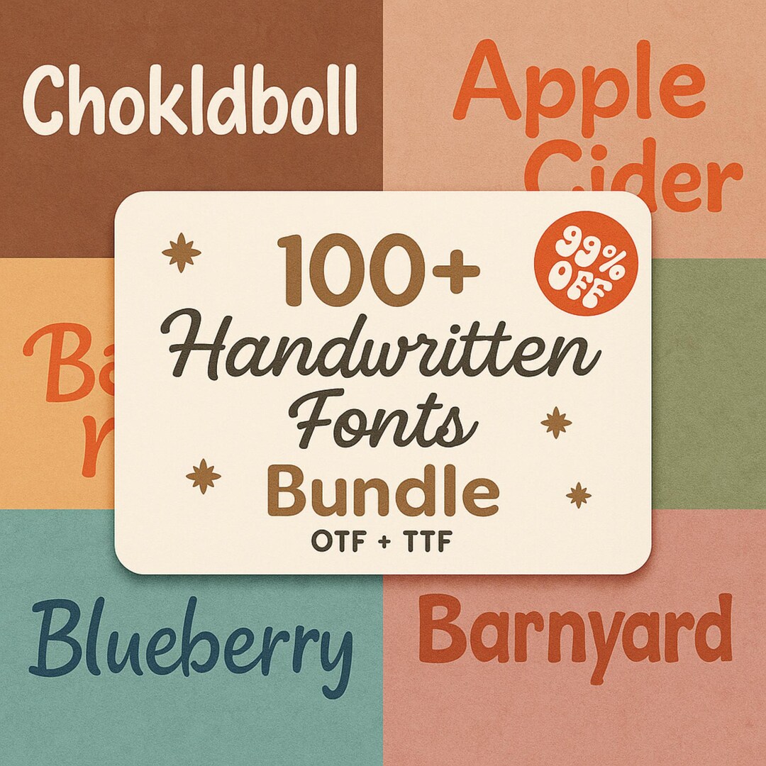 Handwritten Font Bundle | 100+ Script, Retro, Signature Fonts (OTF TTF ...