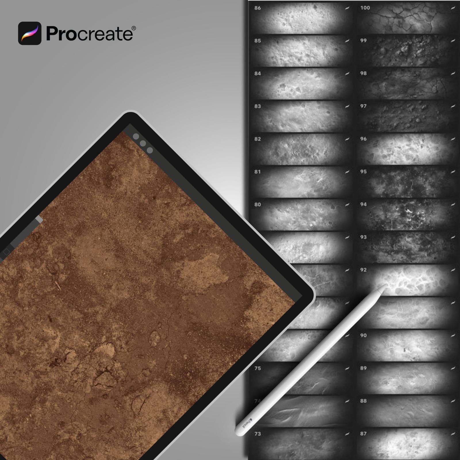 45 Realistic Ground Texture Brushes: Photoshop & Procreate (digital ...