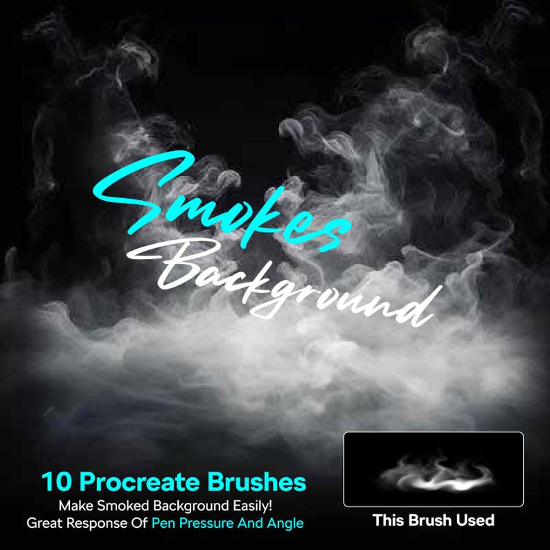 10 Smoke Procreate Brushes | Digital Smoke Brushes, Dust Procreate ...