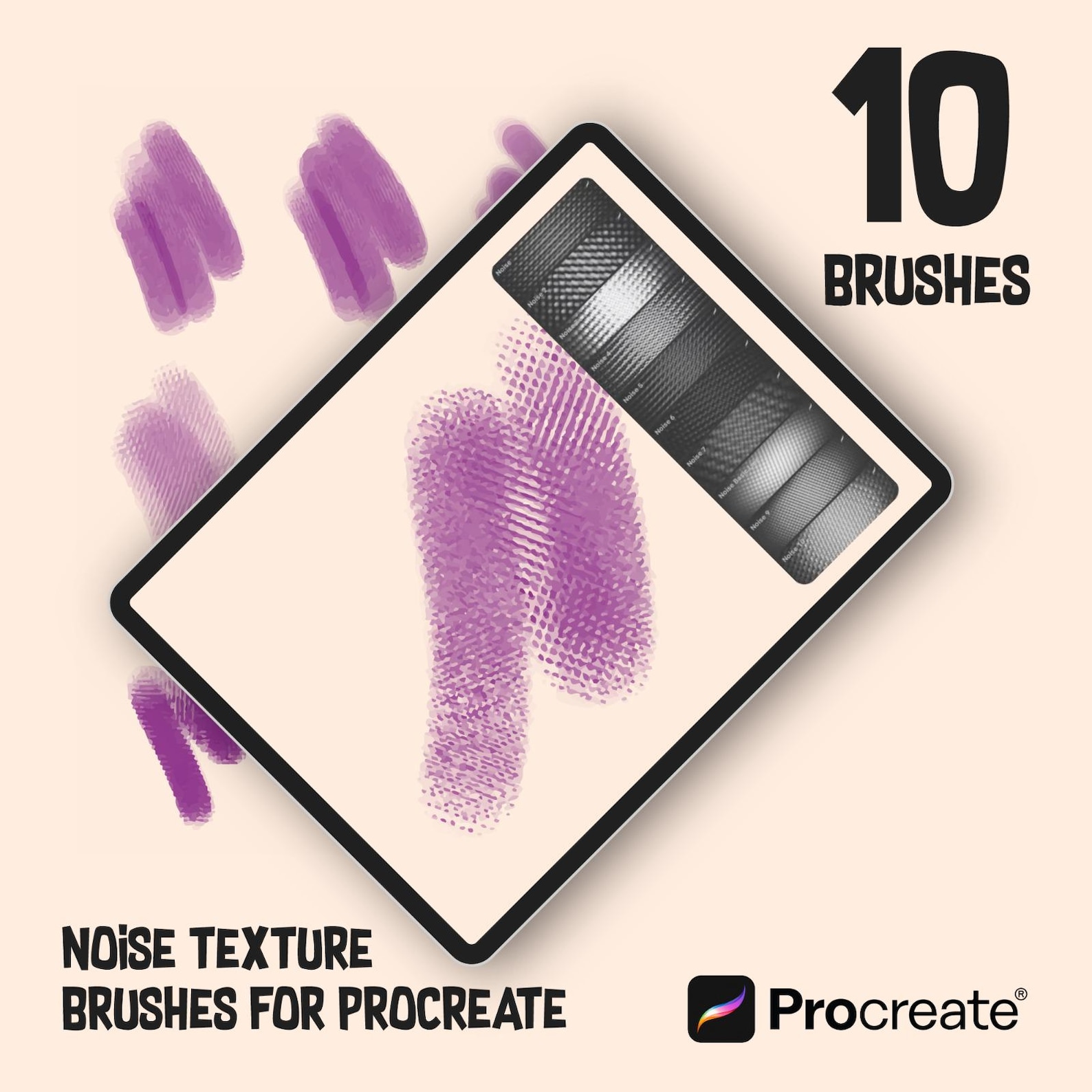 Retro Noise Texture Brushes: Grain & Grit Procreate Brush Set - Etsy