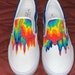 Off Brand Custom Painted Colorful Dripping Paint Slip on Shoes - Etsy