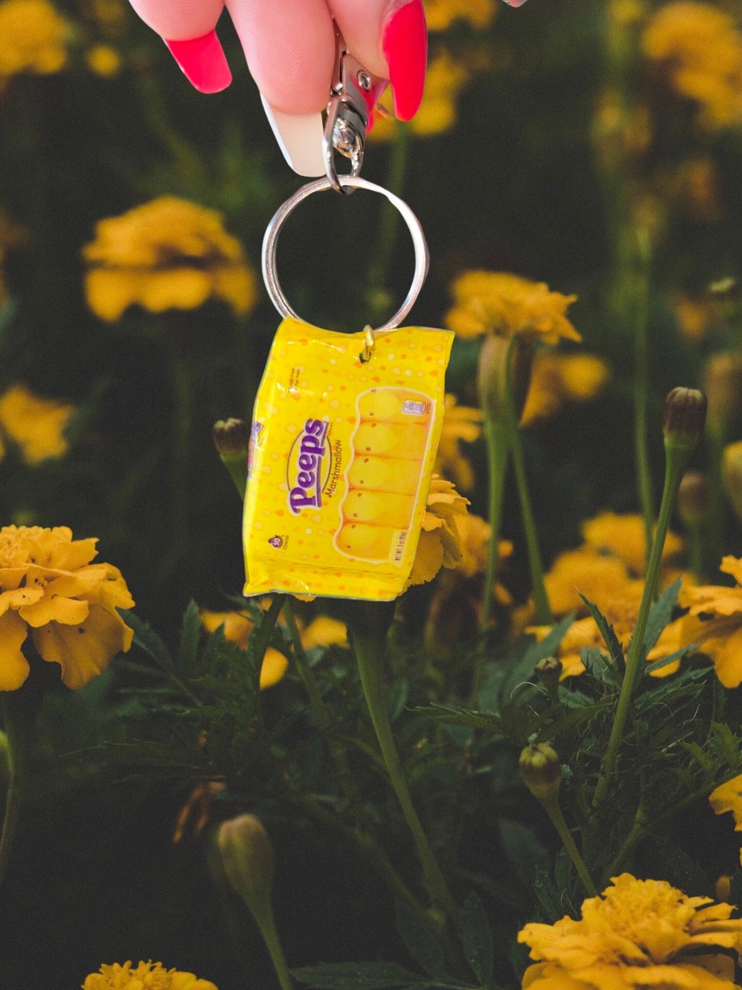 Mini Yellow and Pink Peeps Candy Keychain - Etsy