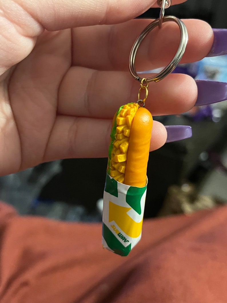 Mini Cheese Ham Sandwich Keychain - Etsy