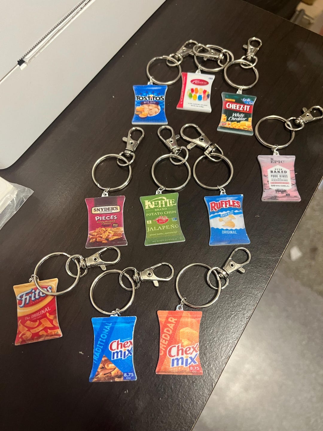 Mini Rectangle Flat Chip Bag Keychains - Etsy