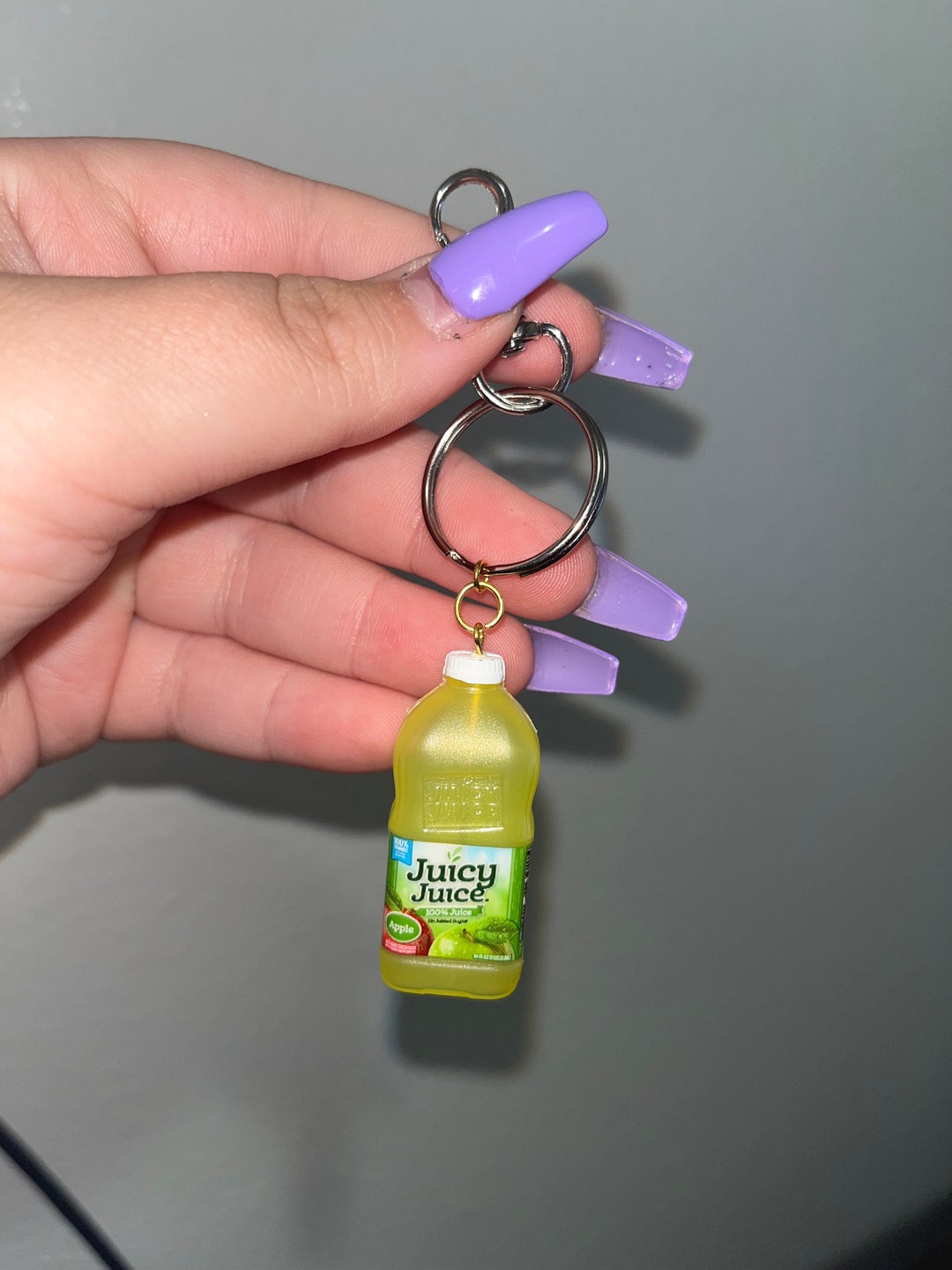 Mini Green Apple Juice Keychain - Etsy