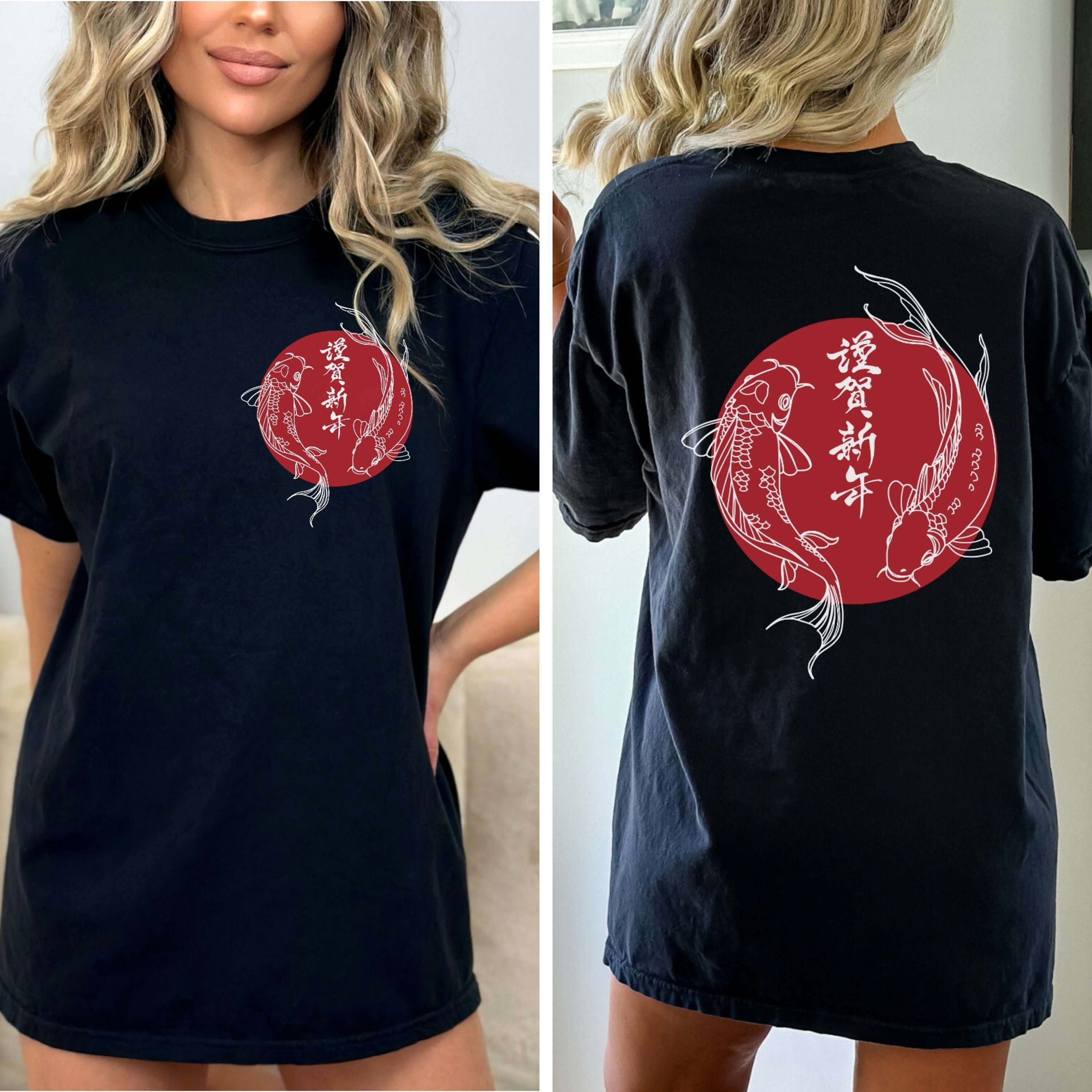 Koi Fish Shirt Koi Fish Tee Japanese Aethetic Shirt Japanese Streetwear ...