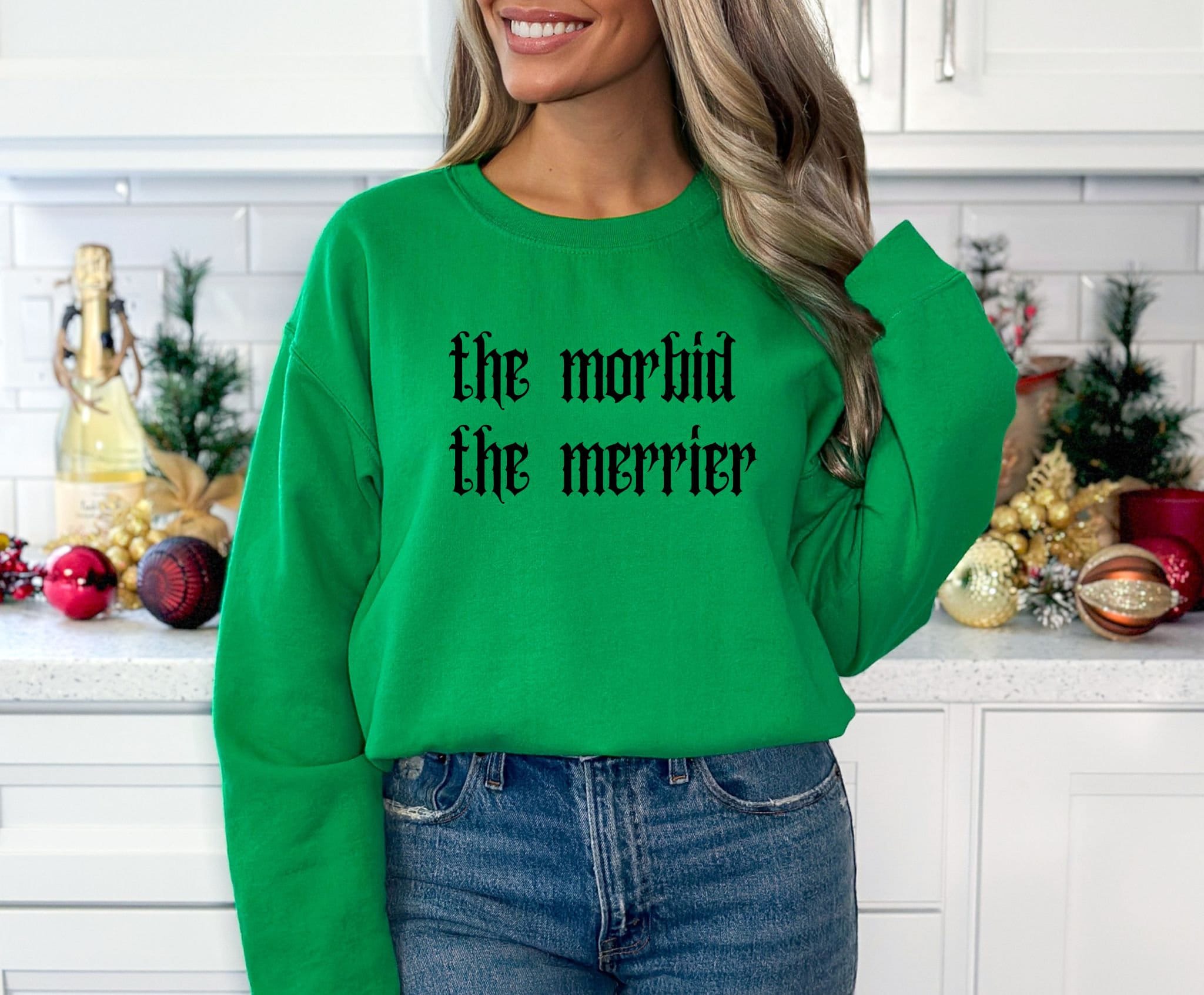 The Morbid the Merrier Crewneck Dark Humor Sweatshirt Gothic Sweatshirt ...