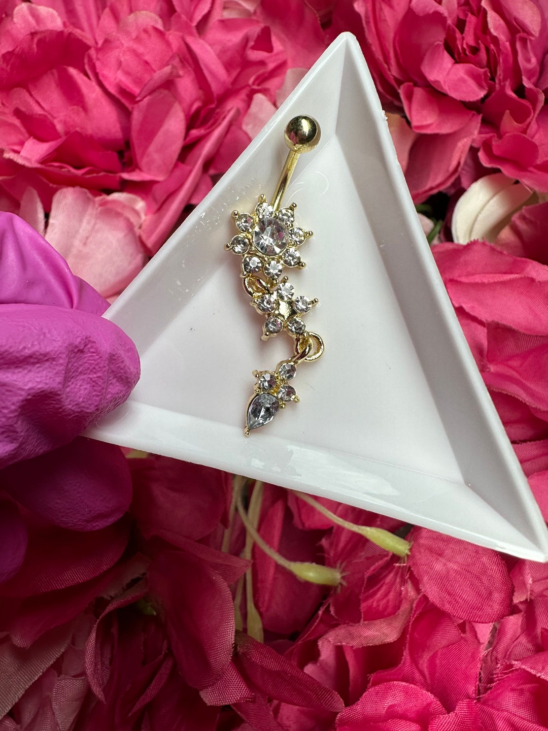 Belly Button Piercing Ring, Belly Dance Jewelry, Stainless Steel Belly ...