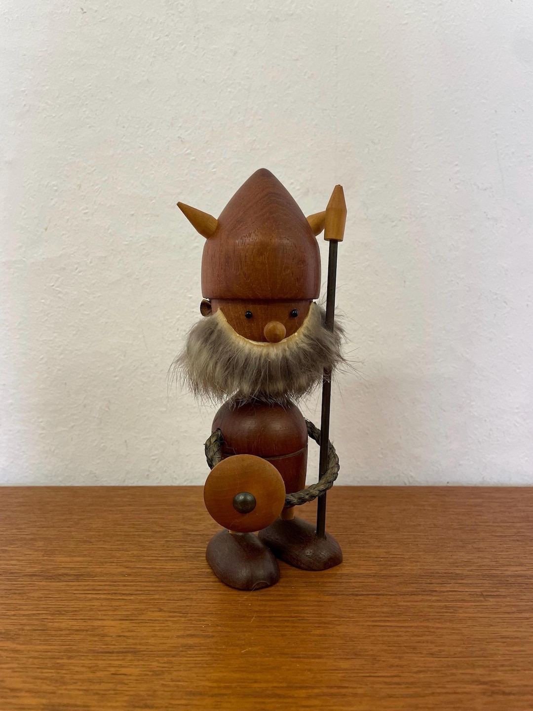 Large Hans Bolling Viking Figure Made of Teak Wood 50s 60s Mid Century ...