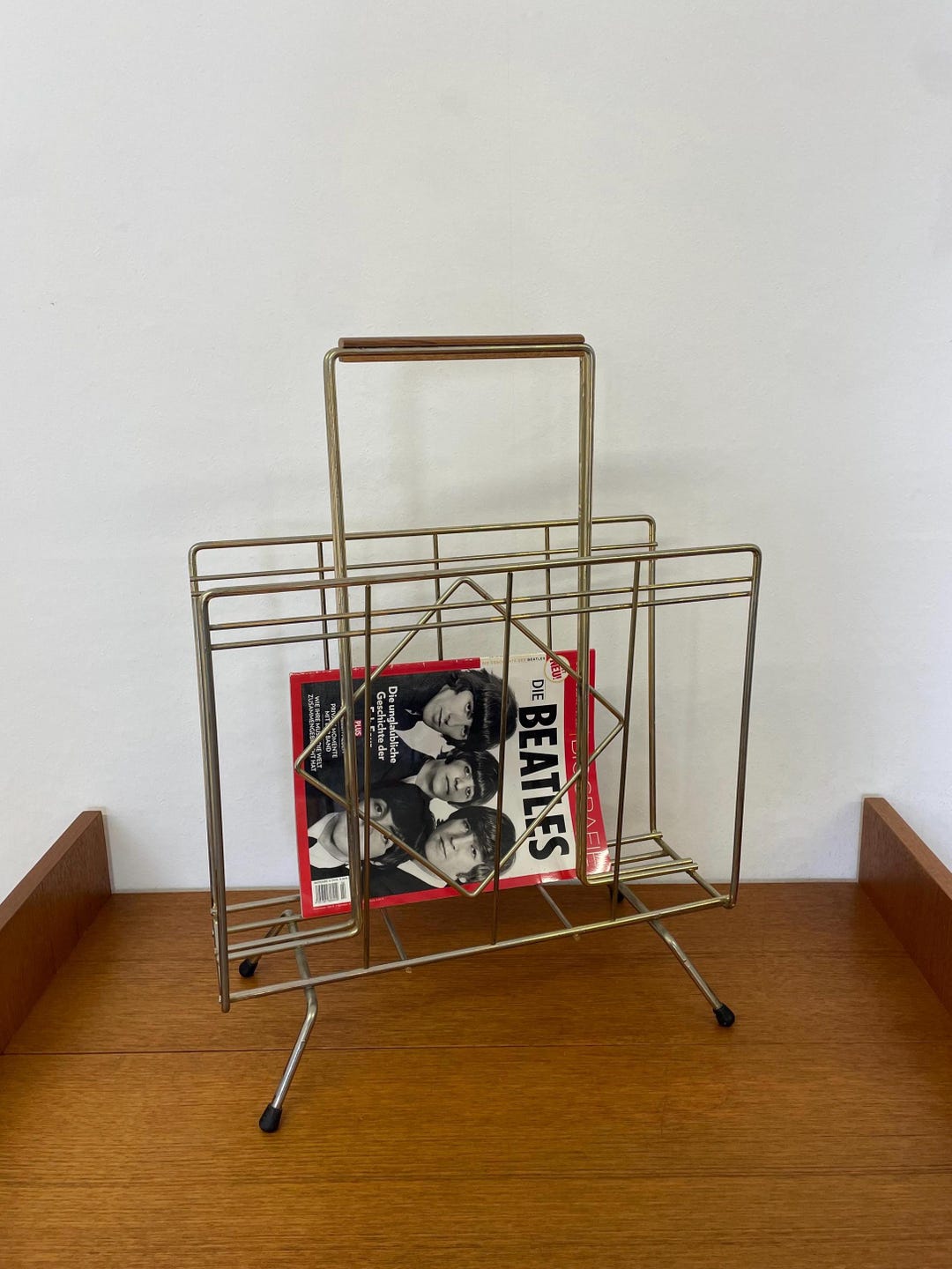 Mid Century Magazine Rack / Newspaper Rack Made of Metal and With ...
