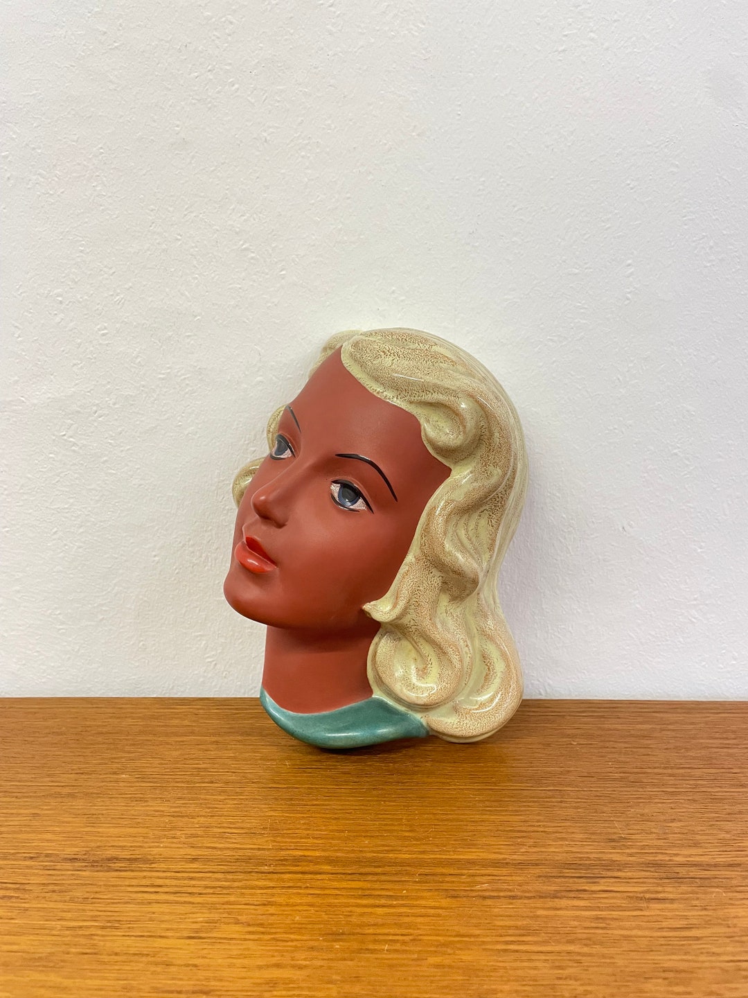 Goldscheider Wall Mask 526 Made in West Germany Ceramic Woman's Head ...