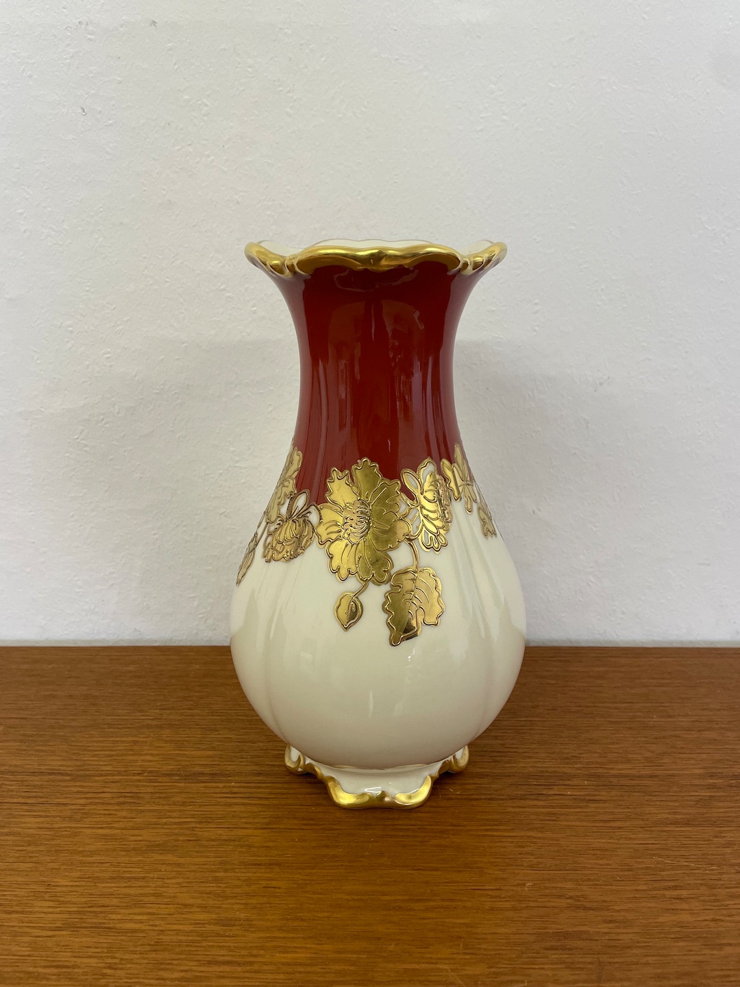 Vintage Waldershof Bavaria Vase Made of Porcelain With 22 Carat Gold ...