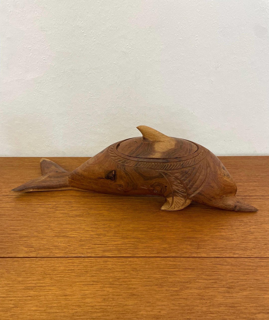 Carved Dolphin Wooden Box / Vintage Decoration - Etsy