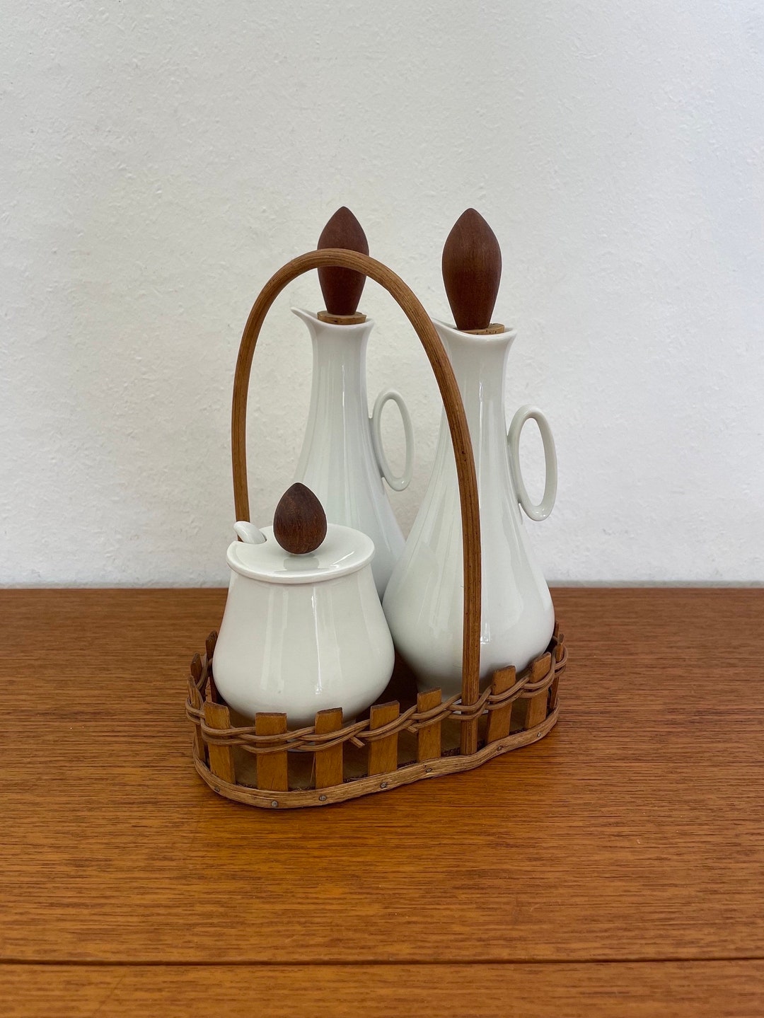 Menage by Alka-kunst Alboth & Kaiser Made of Porcelain With Teak Wood ...