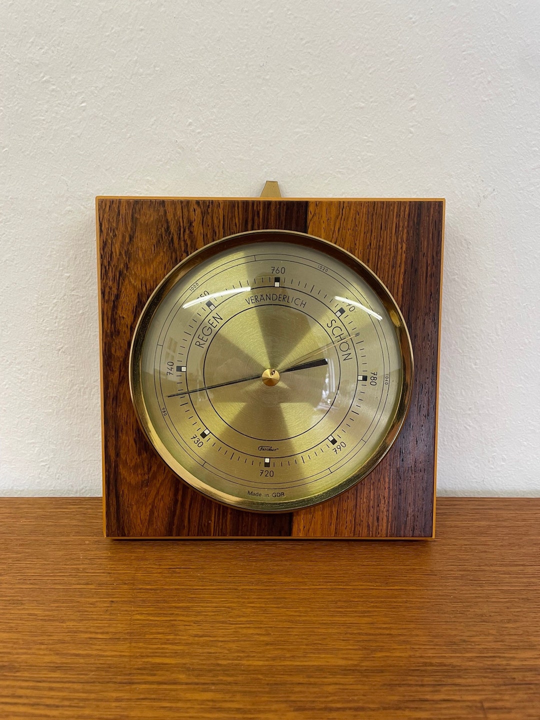 Vintage Fischer Barometer / Wooden Weather Station for the Wall Made in ...