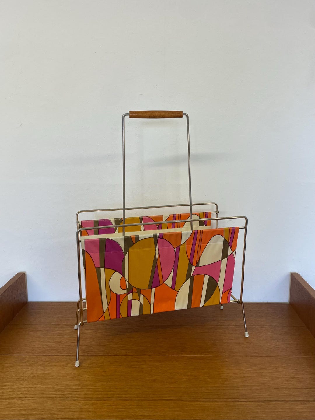 Mid Century Magazine Rack / Newspaper Rack Made of Metal and With ...