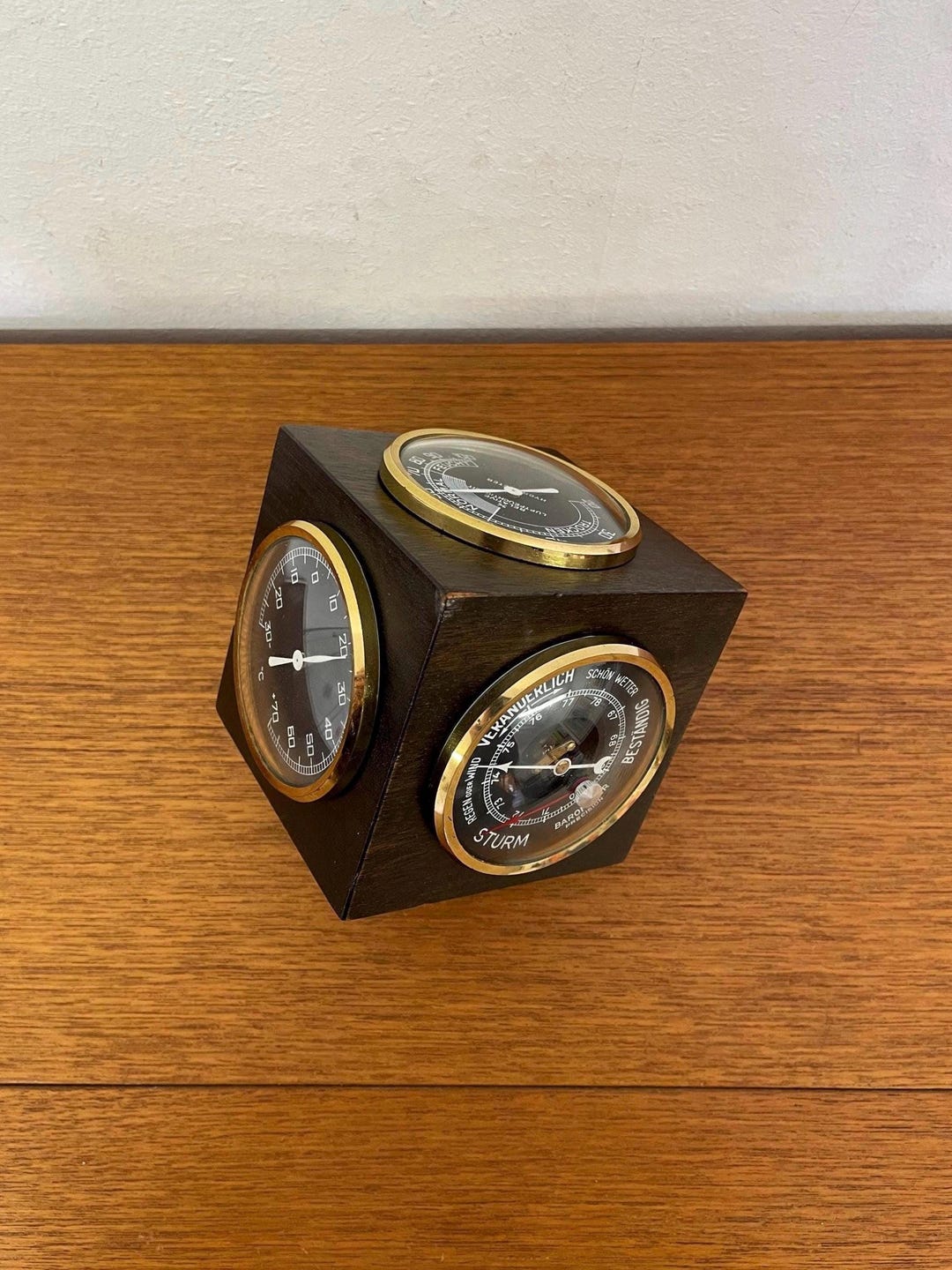 Cube Weather Station / Thermometer / Barometer / Hydrometer Made of ...
