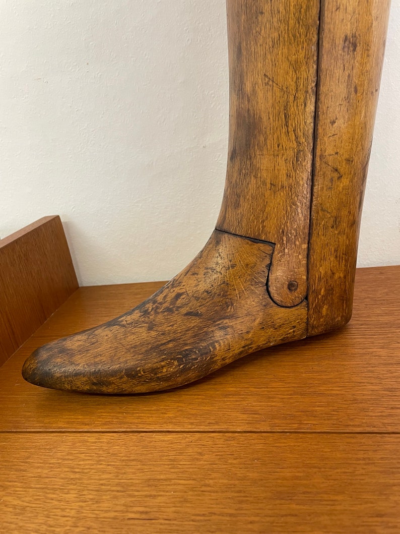 Set of 2 Antique Wooden Boot Lasts / Shoe Lasts With Leather Straps ...