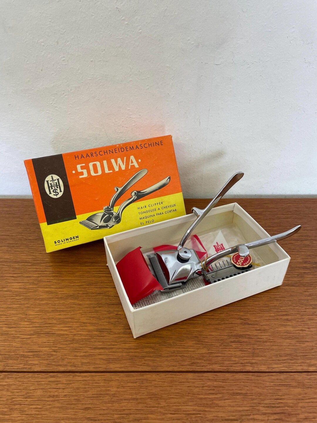 Solwa Solingen Mechanical Hair Clipper With Original Packaging 60s 70s ...