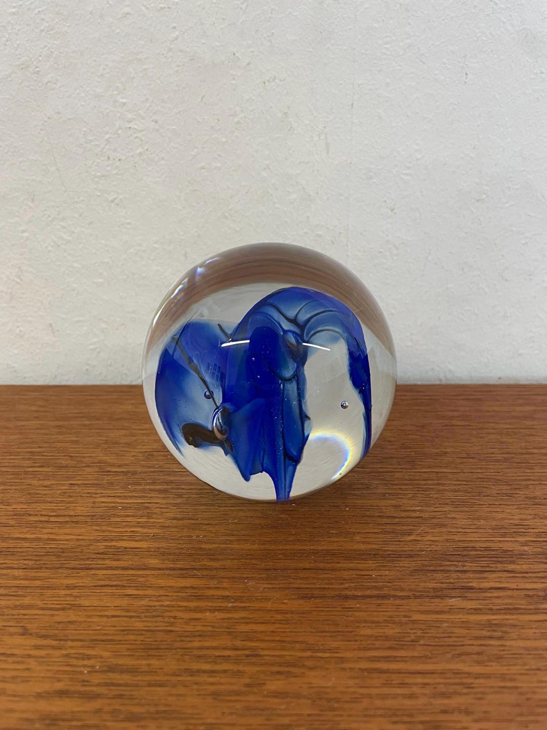 Glashaus Udo Edelmann Paperweight / Paper Weight / Glass Art With Blue ...