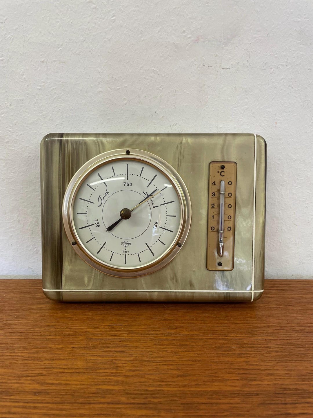 Mid-century Forster Weather Station, Thermometer and Barometer in ...