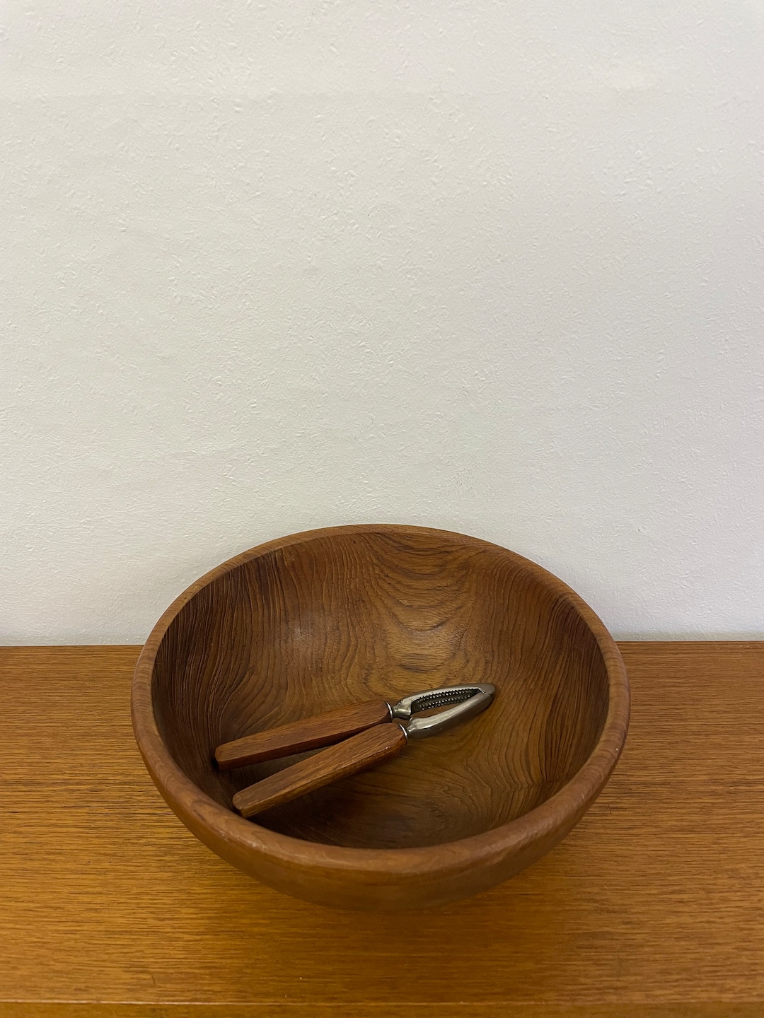 Set Teak Wood Nutcracker & Bowl 70s Mid Century Vintage - Etsy