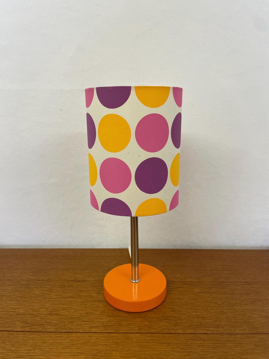 Tarogo Table Lamp With Dots in Yellow, Pink and Purple and Orange ...