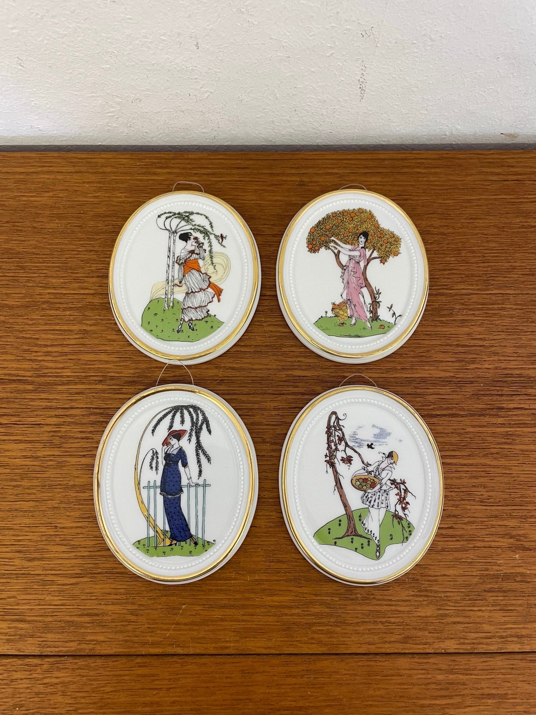 Set of 4 Small Vintage Wall Plates by Fürstenberg Porcelain - Etsy
